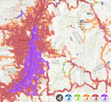 Mapas de cobertura de redes 5G en Colombia en las principales ciudades