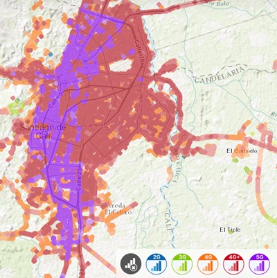Mapas de cobertura de redes 5G en Colombia en las principales ciudades
